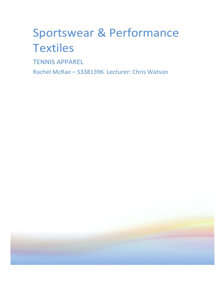 Sportswear and Performance Textiles Final | PDF | Sportswear ...