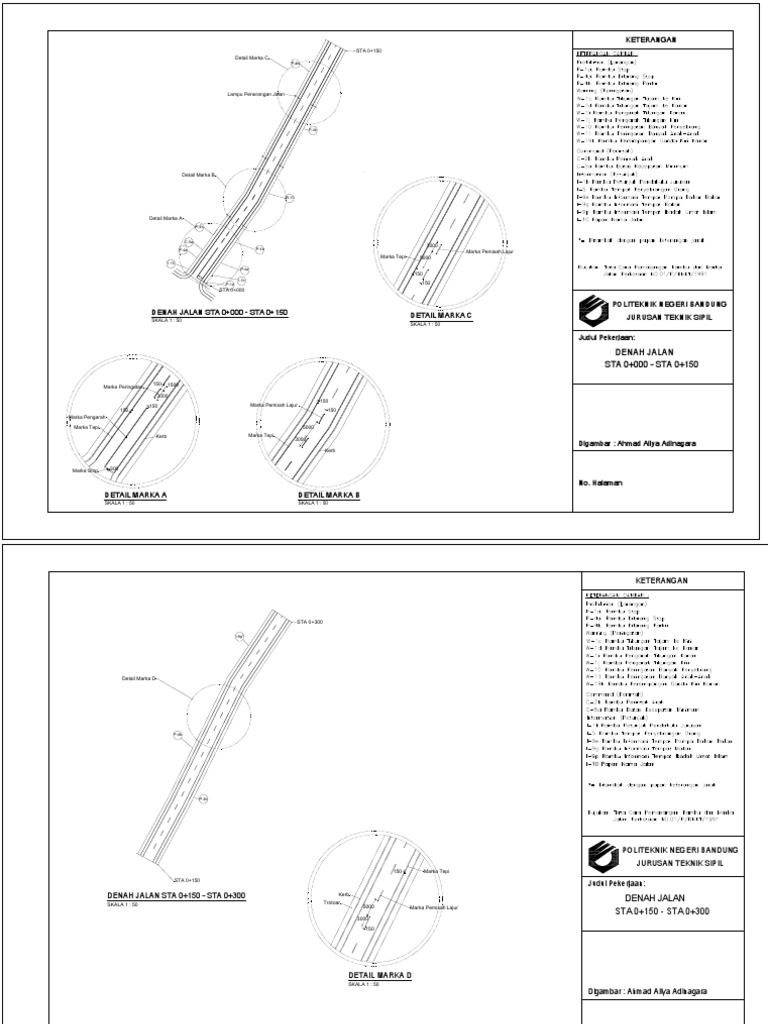 Denah Jalan Teknik Sipil STA 0+000 - 450 | PDF
