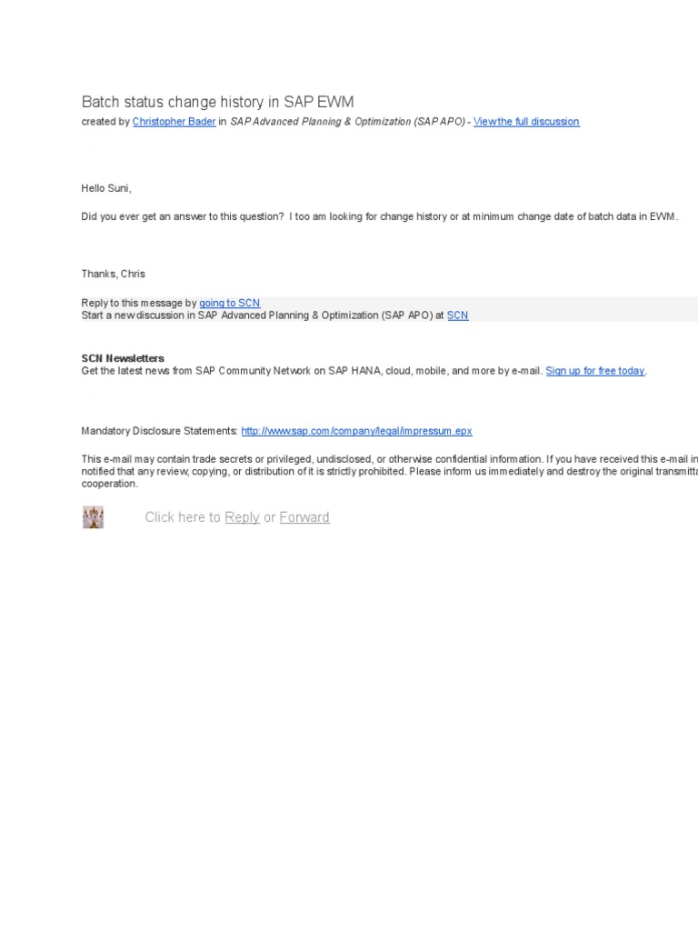 Batch Status Change History in SAP EWM | PDF