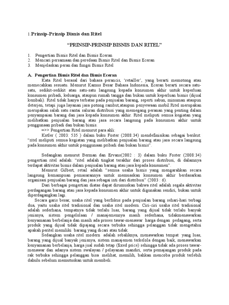 Tugas Bisnis Ritel | PDF | Bisnis