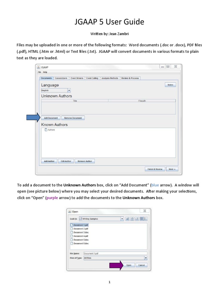 JGAAP User Guide | PDF | File Format | Computing