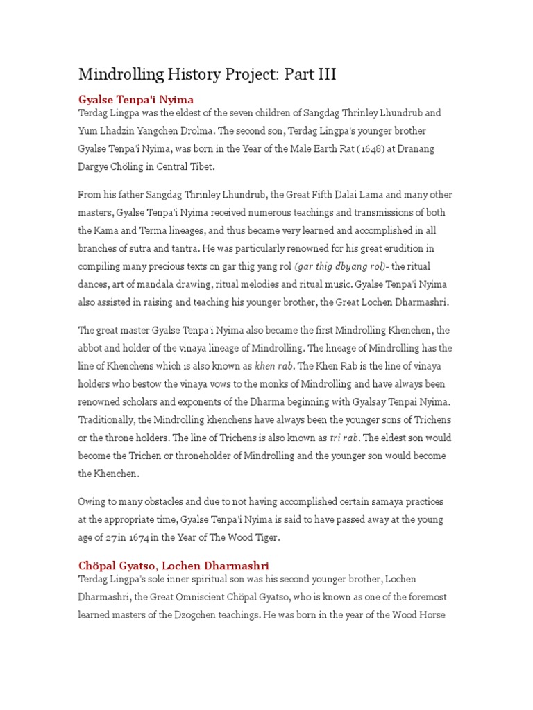 Tibetan Buddhist Lineage Masters | PDF | Nyingma | Dzogchen