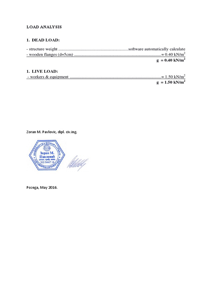 Load Analysis: Zoran M. Pavlovic, Dipl. Civ - Ing | PDF | Computers