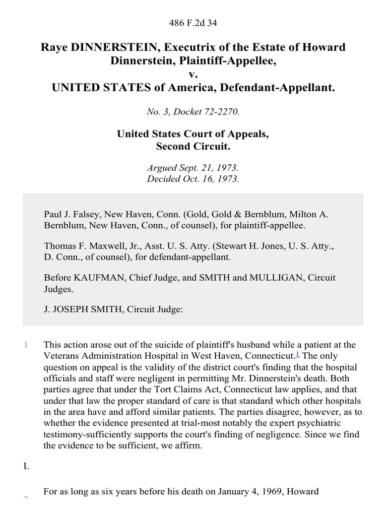 VA Hospital Negligence in Suicide Case | PDF | Negligence | Testimony
