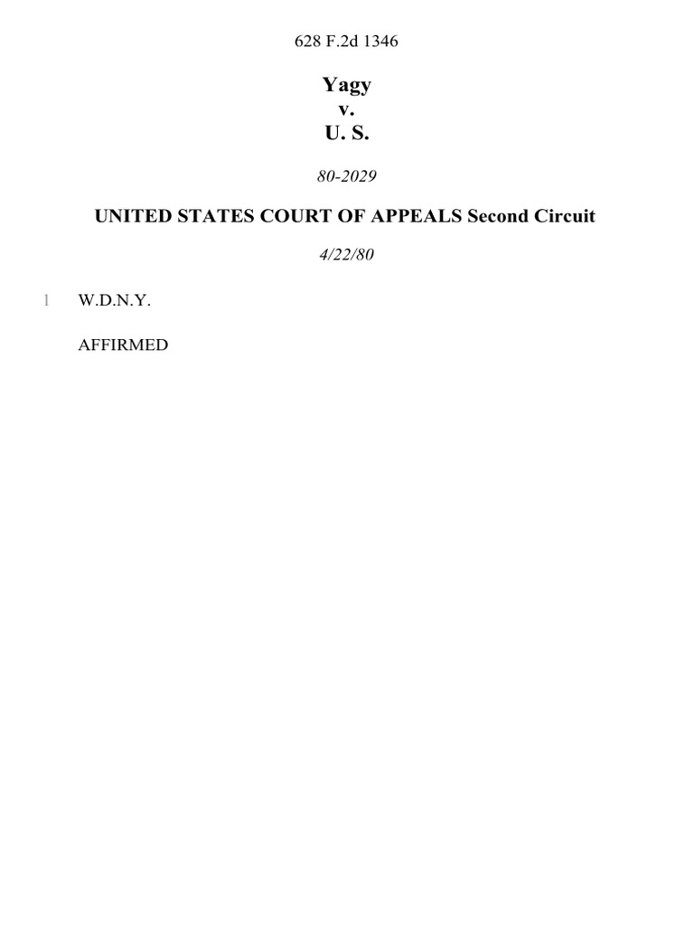 Yagy v. United States, 628 F.2d 1346, 2d Cir. (1980) | PDF