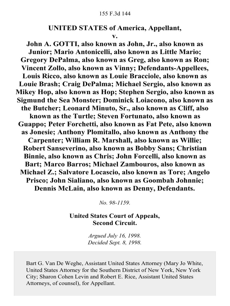 United States v. John A. Gotti, Also Known as John, Jr., Also Known as ...