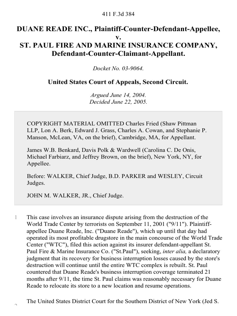 DUANE READE INC., Plaintiff-Counter-Defendant-Appellee, v. St. Paul ...