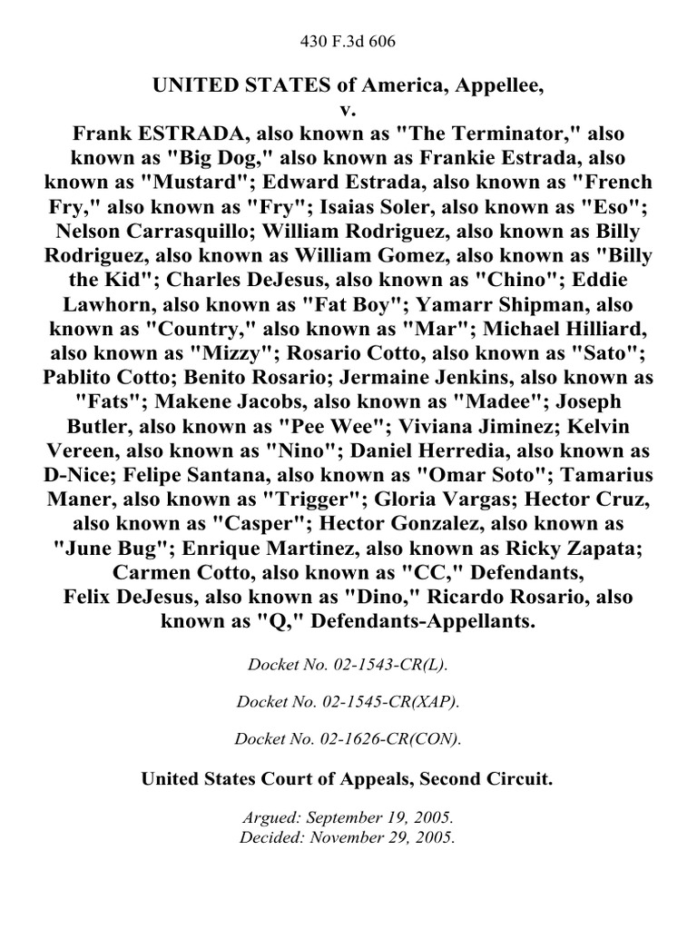 United States v. Frank Estrada, Also Known as "The Terminator," Also ...