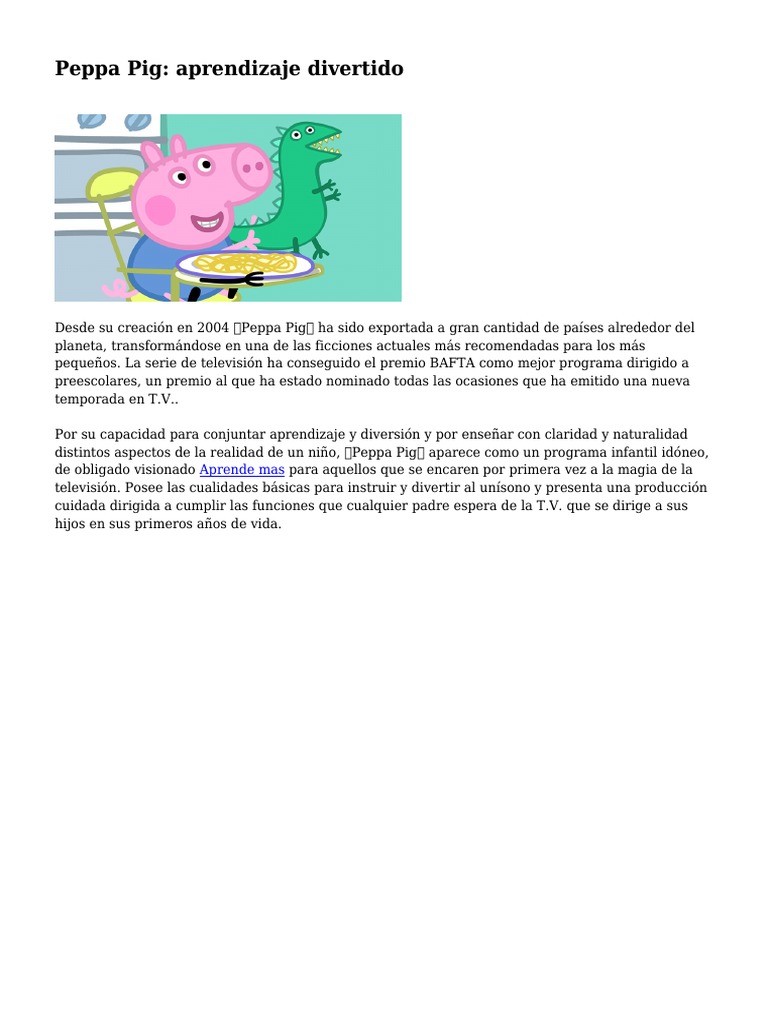 Peppa Pig: Aprendizaje Divertido | PDF
