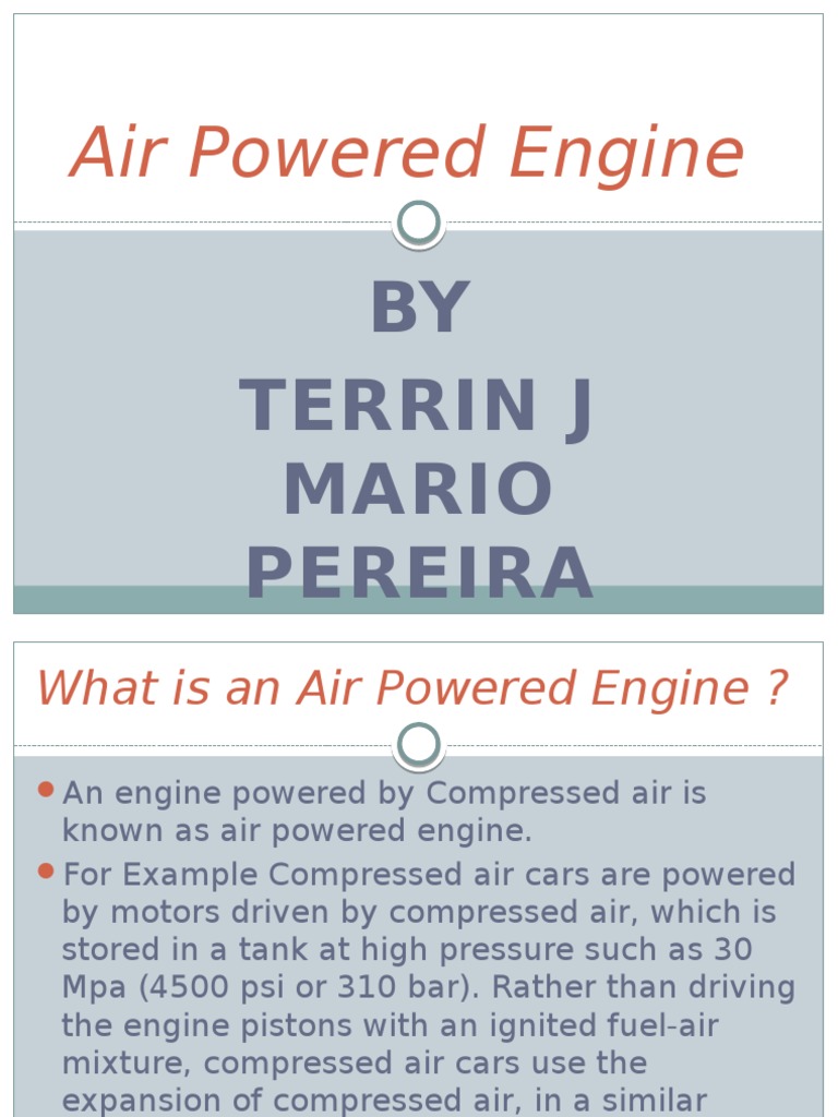 Air Powered Engine | PDF | Internal Combustion Engine | Cylinder (Engine)
