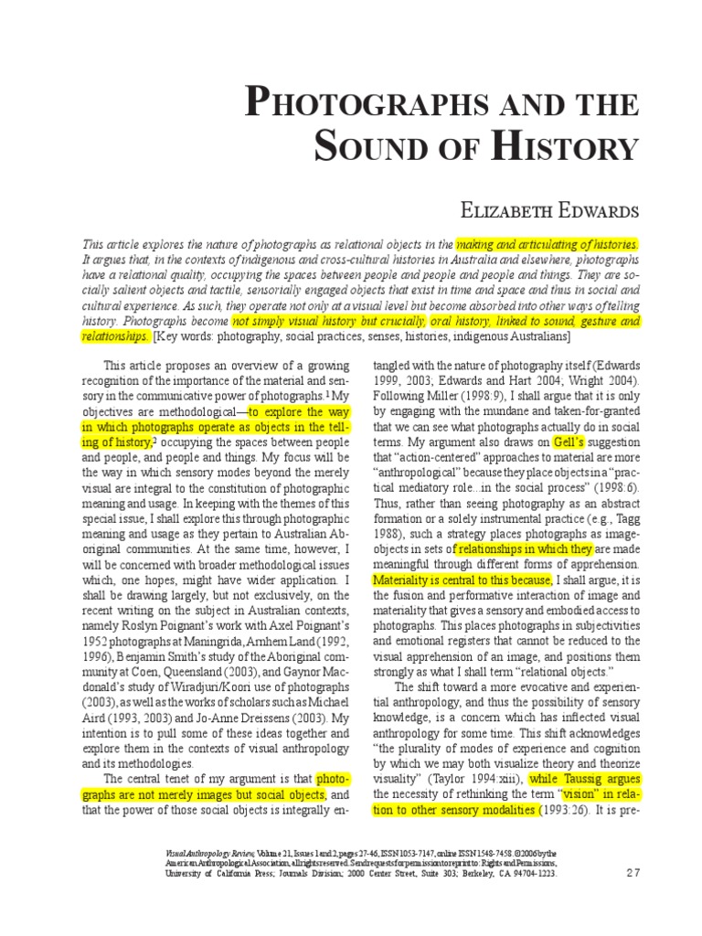 Edwards Elizabeth - Photographs and The Sound of History | PDF ...