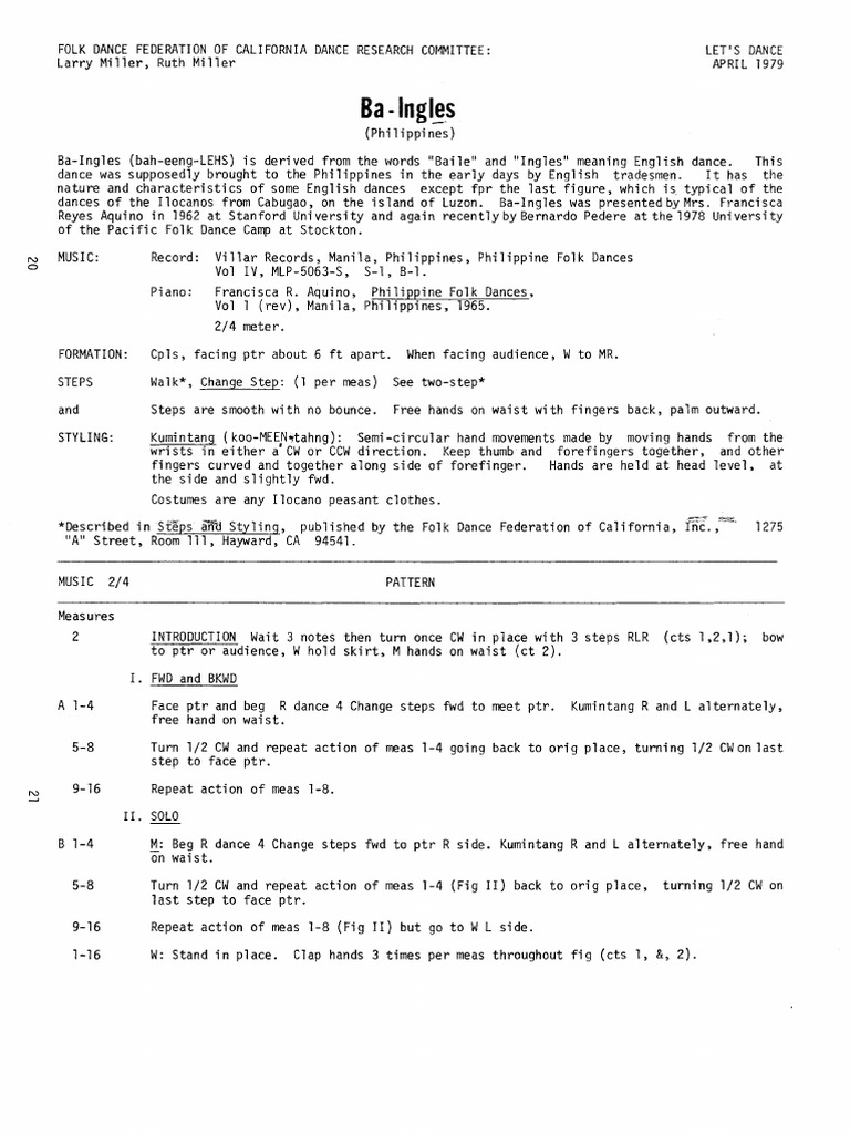 Ba Ingles 1979 Ld | Dances | Performing Arts