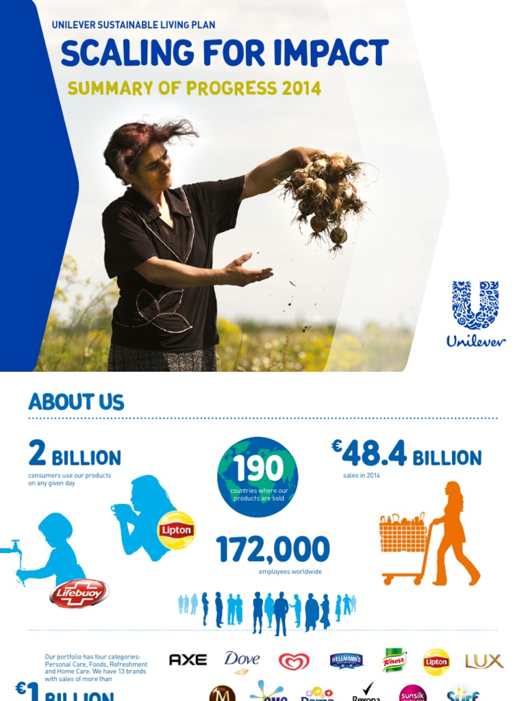 Uslp Unilever Sustainable Living Plan Scaling For Impact Summary of ...