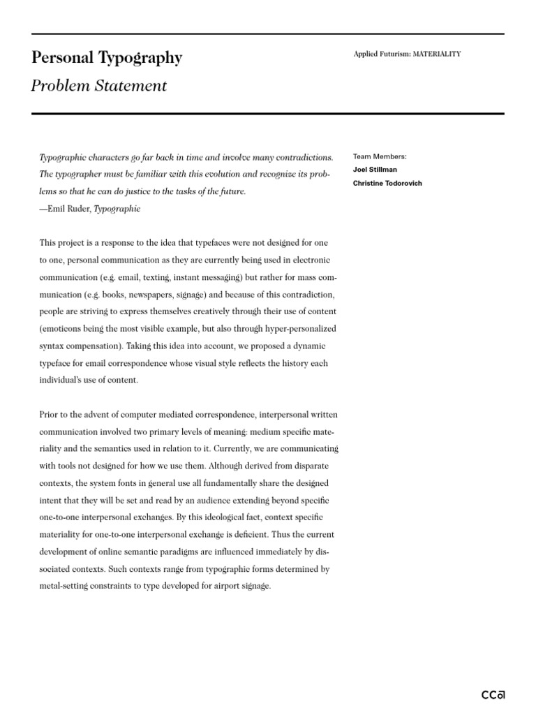 Dynamic Typeface for Personal Emails | PDF | Typography | Typefaces