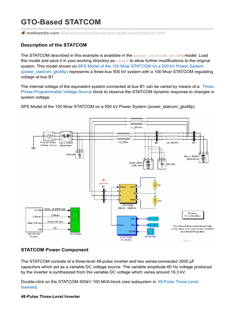 GTO-Based 48-Pulse STATCOM Dynamics | PDF | Power Inverter | Ac Power
