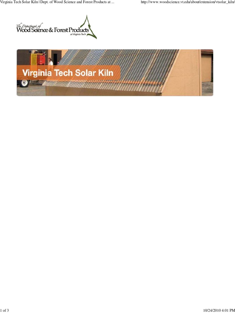Virginia Tech Solar Kiln | PDF | Lumber | Building Engineering