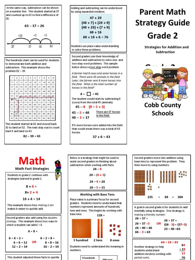Grade 2: Parent Math Strategy Guide | PDF | Subtraction | Applied ...