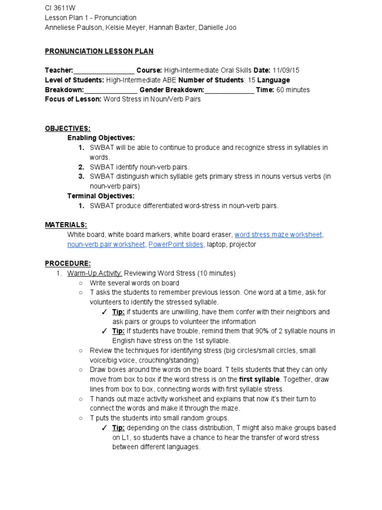 Word Stress Maze Worksheet Noun Verb Pair Worksheet Powerpoint Slides ...