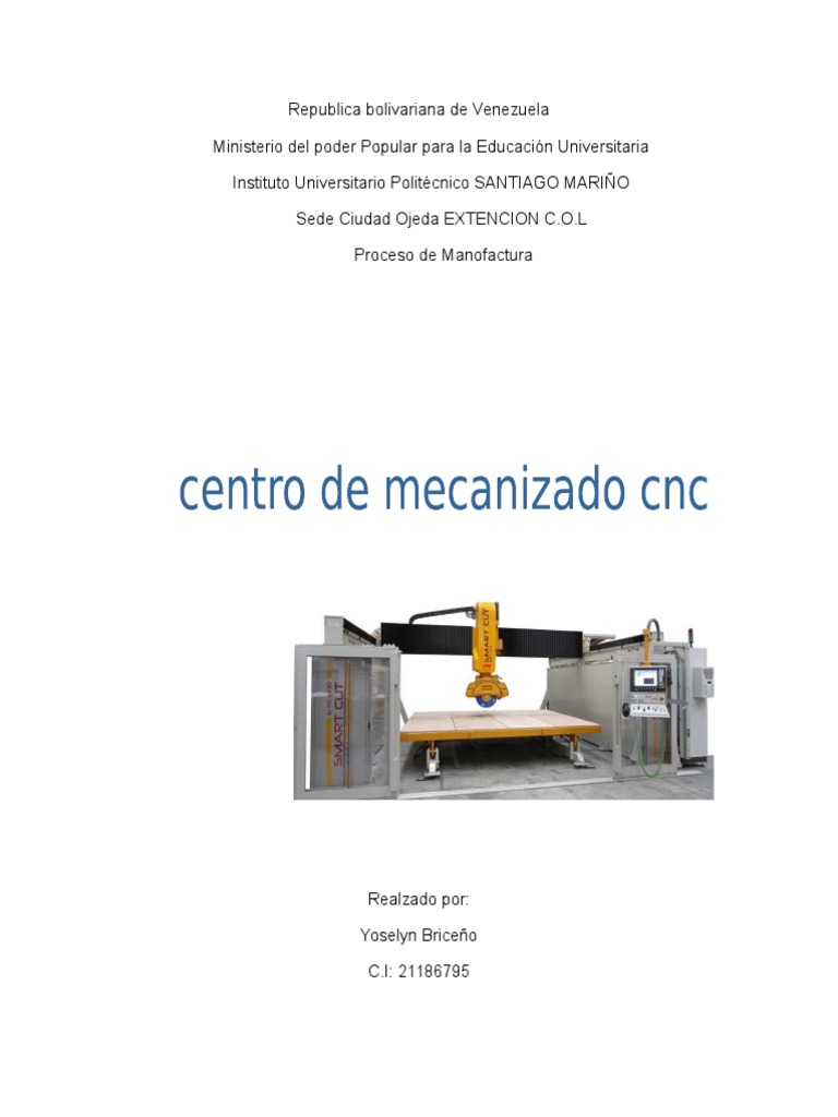 Informe de Centros de Mecanizado CNC | PDF | Mecanizado | Control numerico