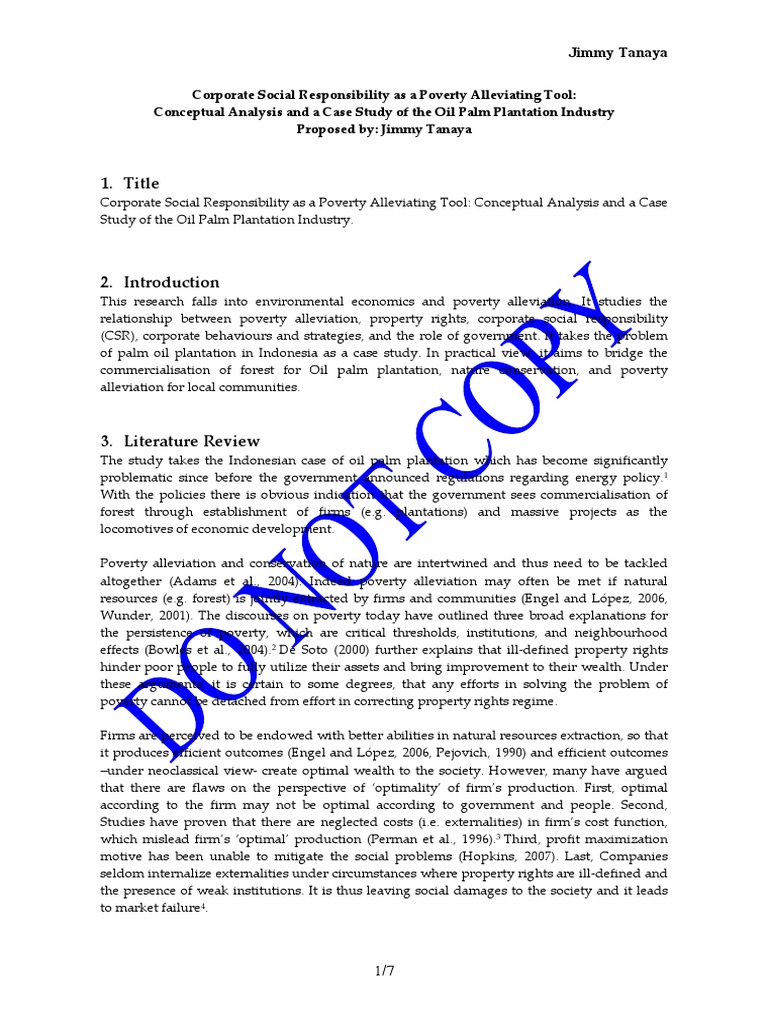 Thesis Proposal Sample | Download Free PDF | Corporate Social ...