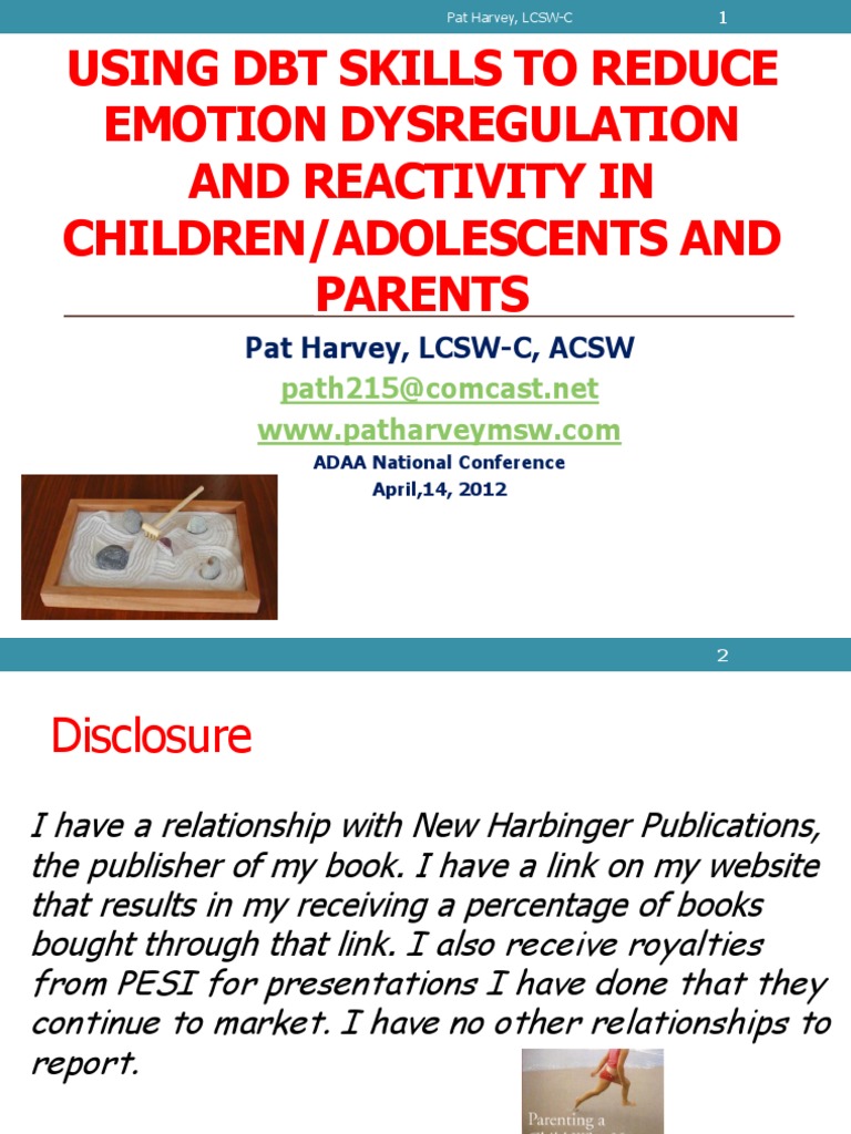 Using DBT Skills to Reduce Emotional Dysregulation in Children and ...