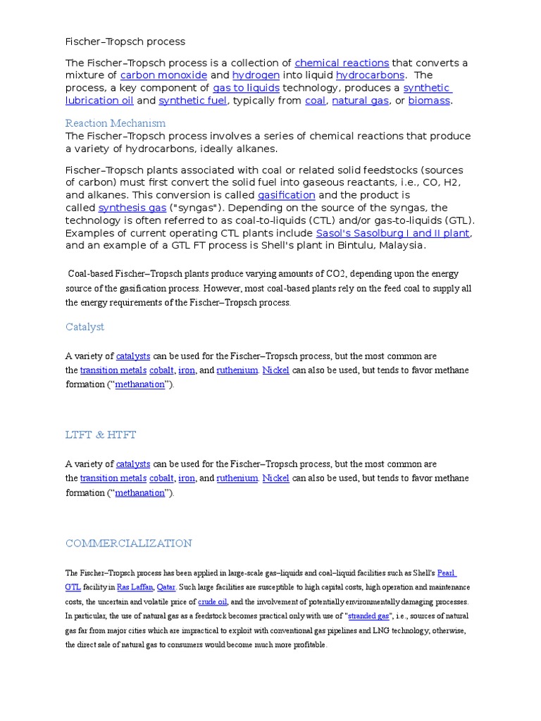 Reaction Mechanism: Pearl GTL Ras Laffan Qatar Crude Oil Stranded Gas ...