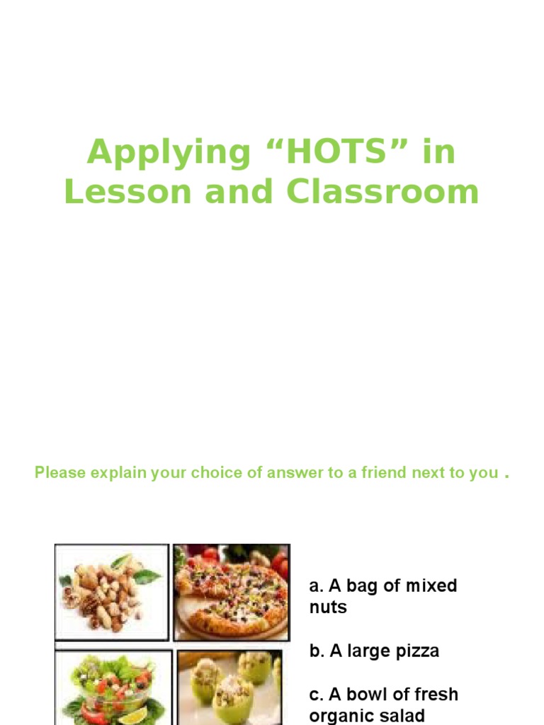 Applying Hots in Classroom | PDF