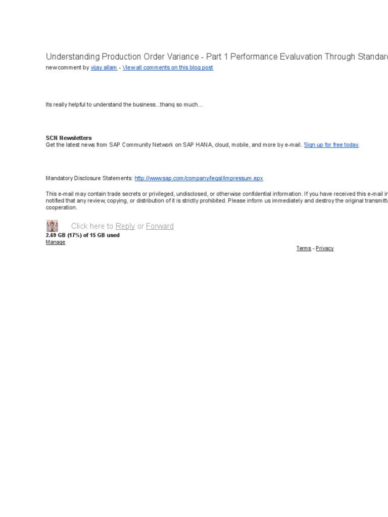 Production Order Variance Guide | PDF