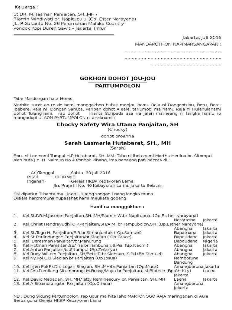 Format Undangan Martupol | PDF