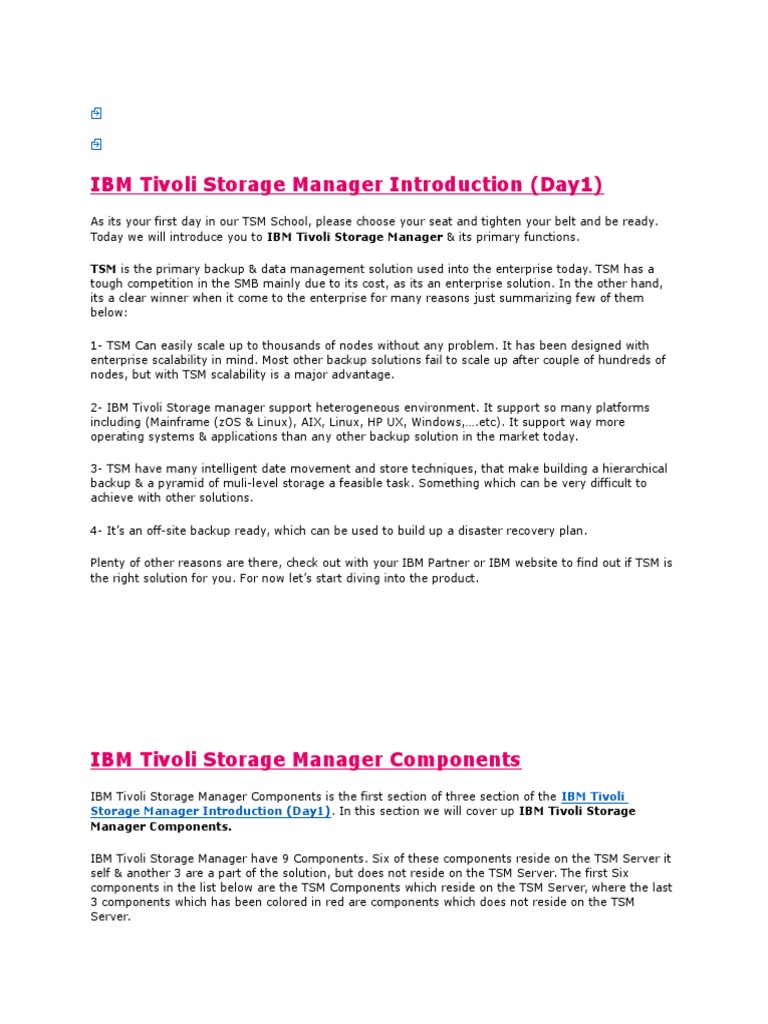 IBM Tivoli Storage Manager Introduction | PDF