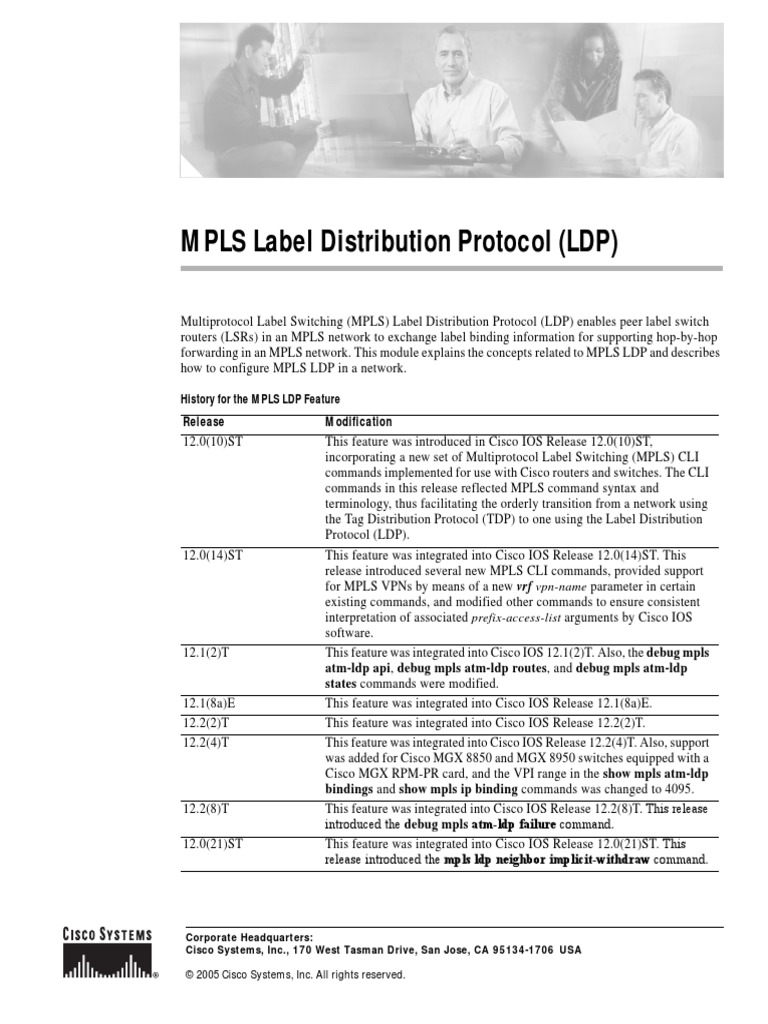 MPLS Label Distribution Protocol (LDP) | PDF | Multiprotocol Label ...