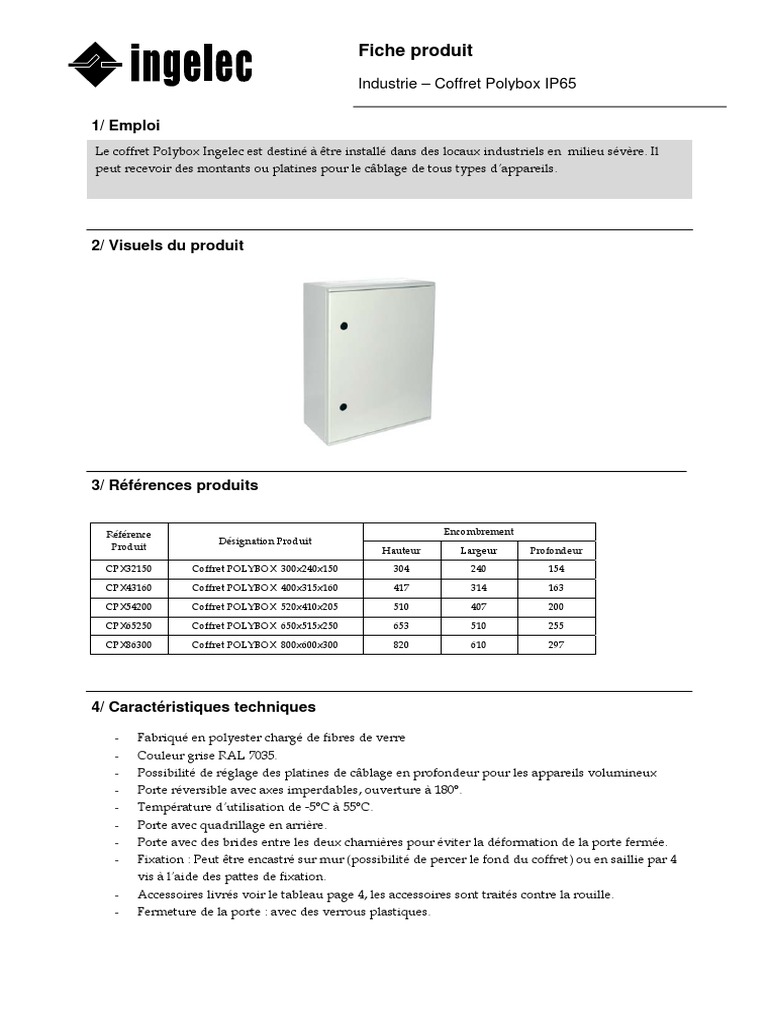 Coffret Polybox 800x600x300 Ingelec | PDF | Ordinateurs