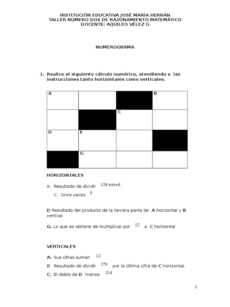 NUMEROGRAMA | PDF | Métodos y materiales de enseñanza