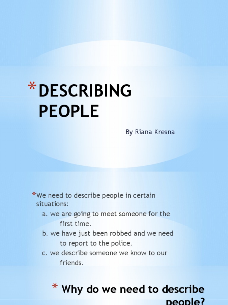 Effective Descriptions: Providing Guidance on Physical Characteristics ...