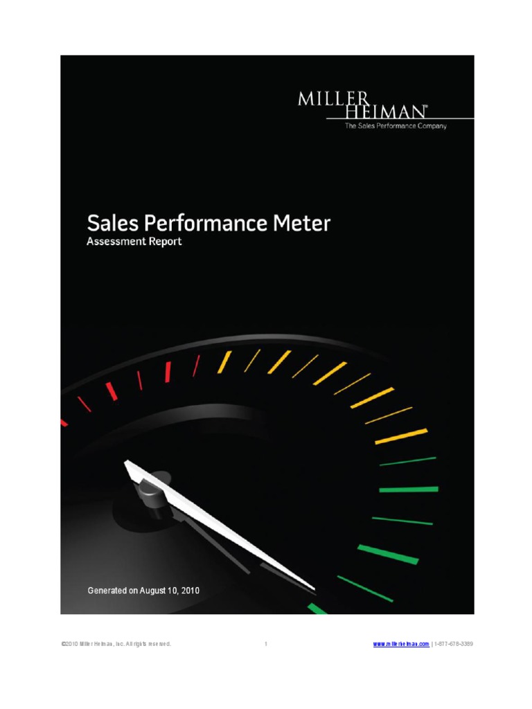 Example Sales Performance Meter Report | PDF | Benchmarking | Sales