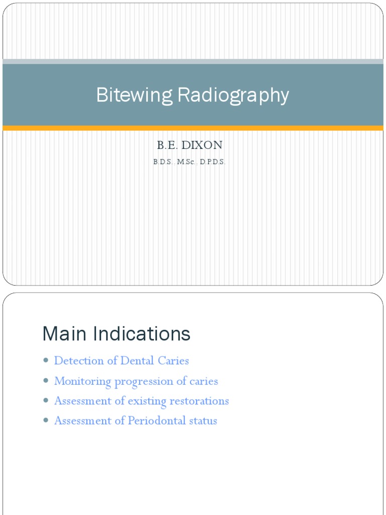 Bitewing Radiography PDF | PDF | Dentistry Branches | Health Sciences