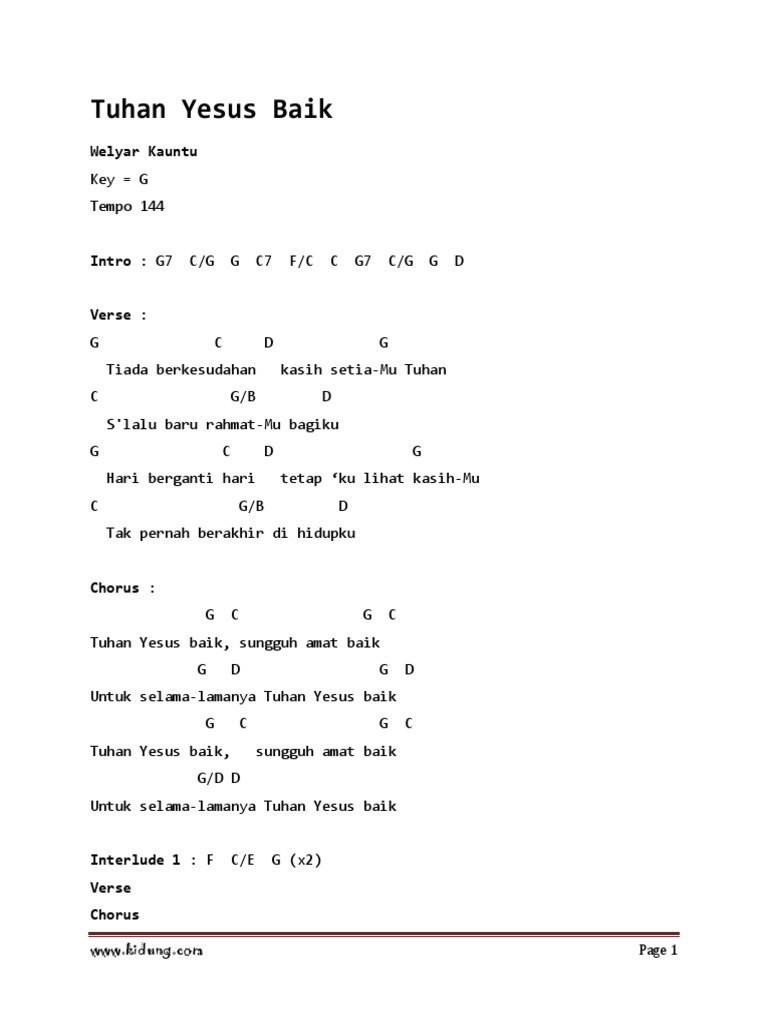 Tuhan Yesus Baik Welyar | PDF