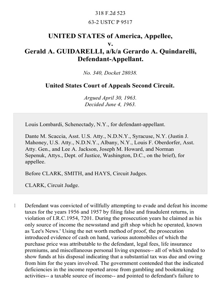 United States v. Gerald A. Guidarelli, A/K/A Gerardo A. Quindarelli ...