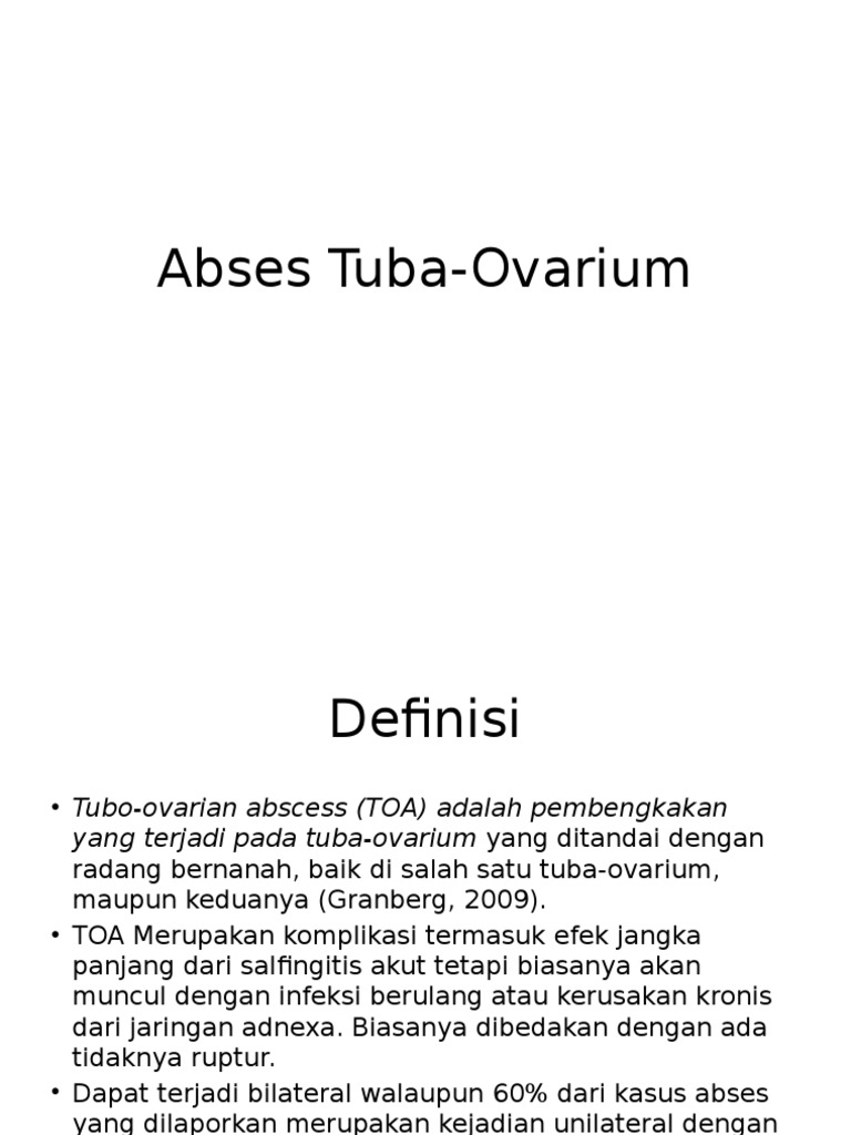 Diagnosa dan Penanganan Abses Tuba-Ovarium | PDF