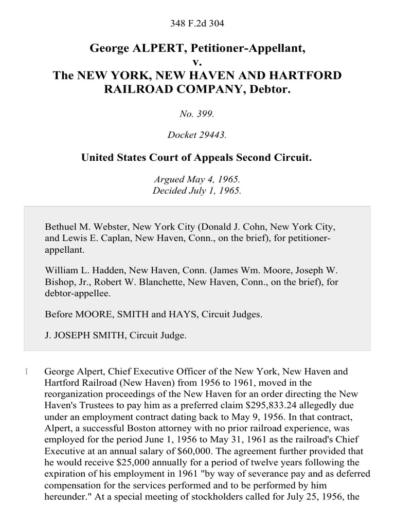 George Alpert v. The New York, New Haven and Hartford Railroad Company ...