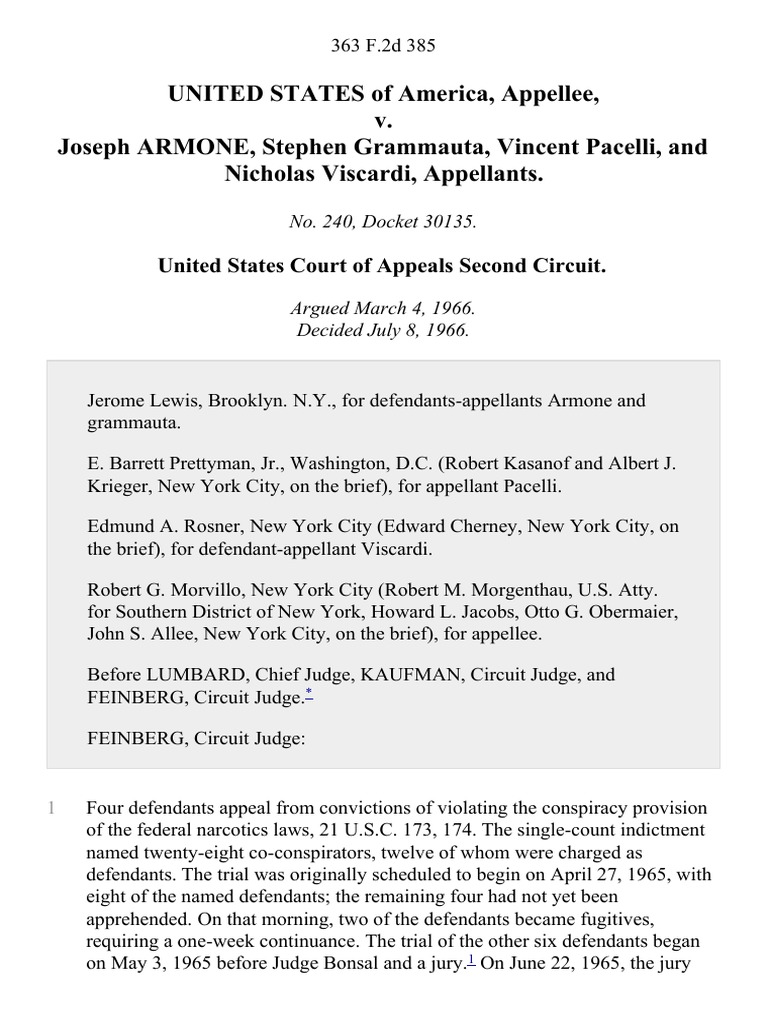 United States v. Joseph Armone, Stephen Grammauta, Vincent Pacelli, and ...