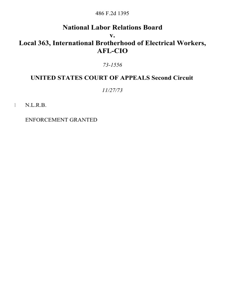 National Labor Relations Board v. Local 363, International Brotherhood ...