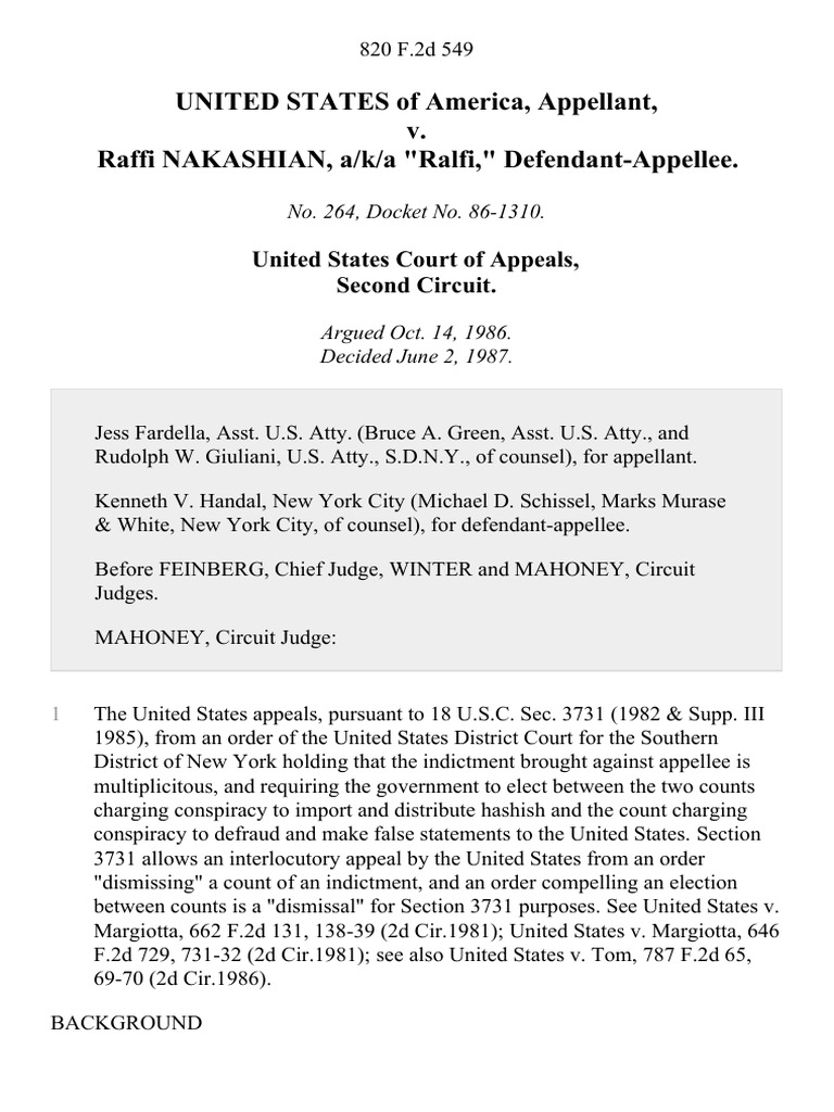 United States v. Raffi Nakashian, A/K/A "Ralfi,", 820 F.2d 549, 2d Cir ...