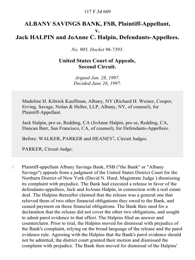 Albany Savings Bank, FSB v. Jack Halpin and Joanne C. Halpin, 117 F.3d ...