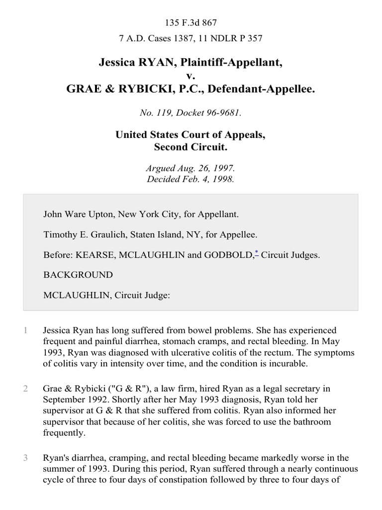 Jessica Ryan v. Grae & Rybicki, P.C., 135 F.3d 867, 2d Cir. (1998 ...