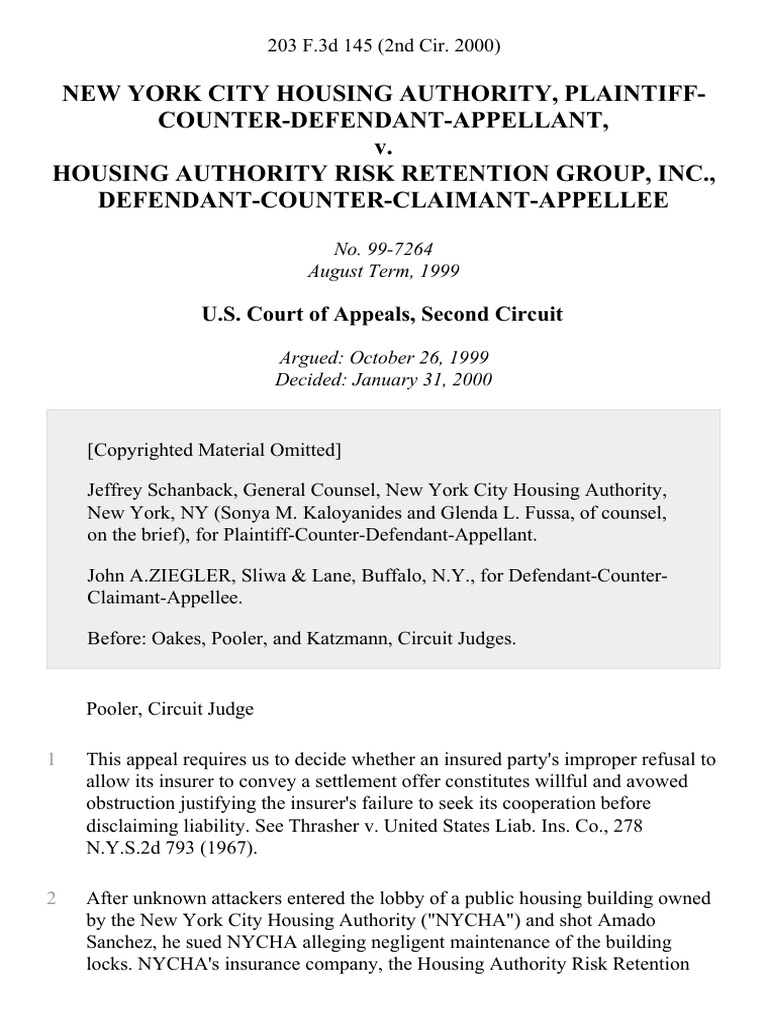 New York City Housing Authority, Plaintiff-Counter-Defendant-Appellant ...