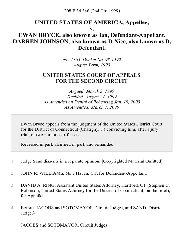 United States v. Ewan Bryce, Also Known As Ian, Darren Johnson, Also ...