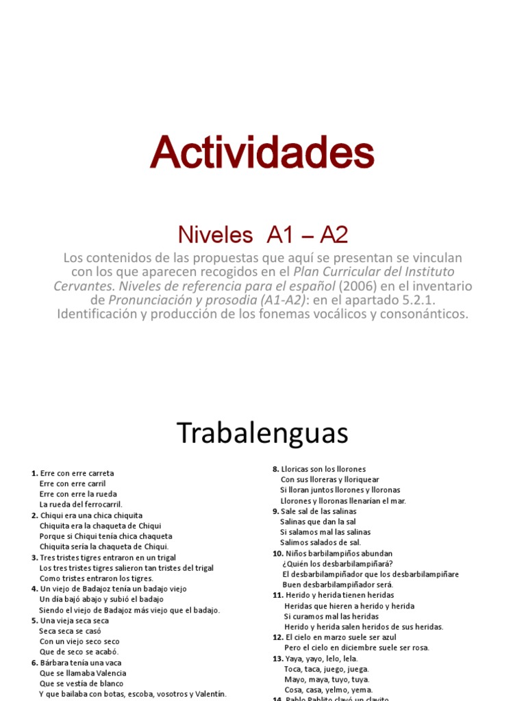 Actividades para Trabajar Fon+ Tica en La Clase de ELE | PDF | Ritmo | Palabra