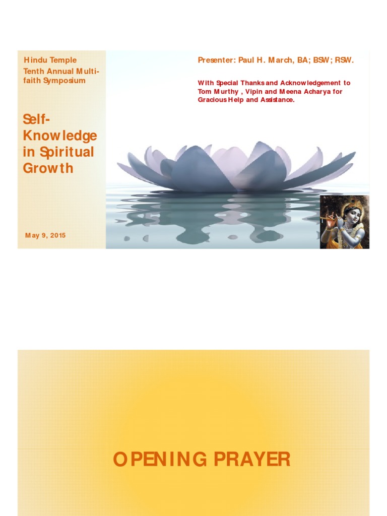 Self Knowledge in Spiritual Growth 09 May 2015 | PDF | Vedanta | Nondualism