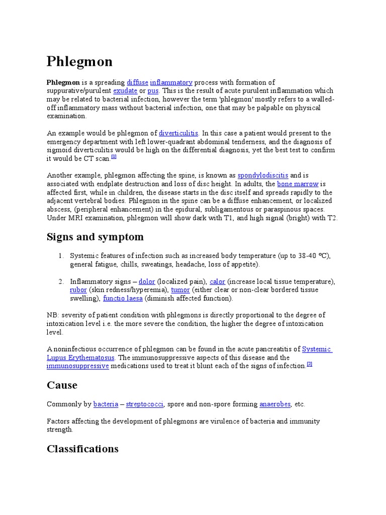 Phlegmon | Health Sciences | Wellness